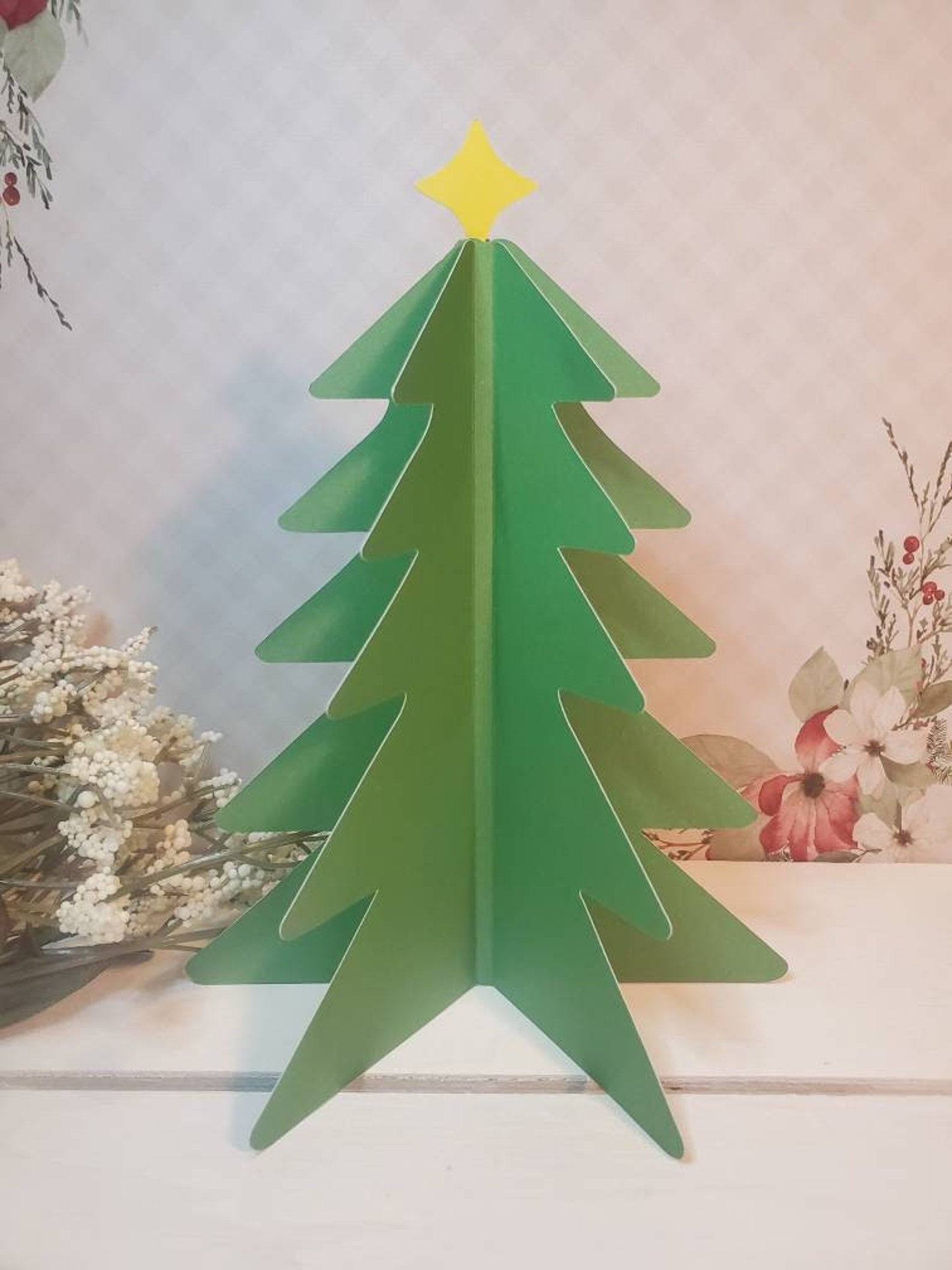 3d Paper Christmas Tree SVG - Laser Cut Farmhouse Holiday Decoration ...