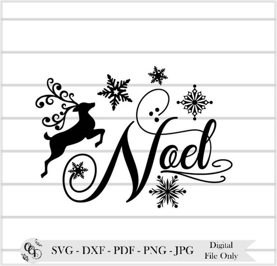 Noel Word Art With Deer Christmas DIGITAL SVG Art _ for Use | Etsy