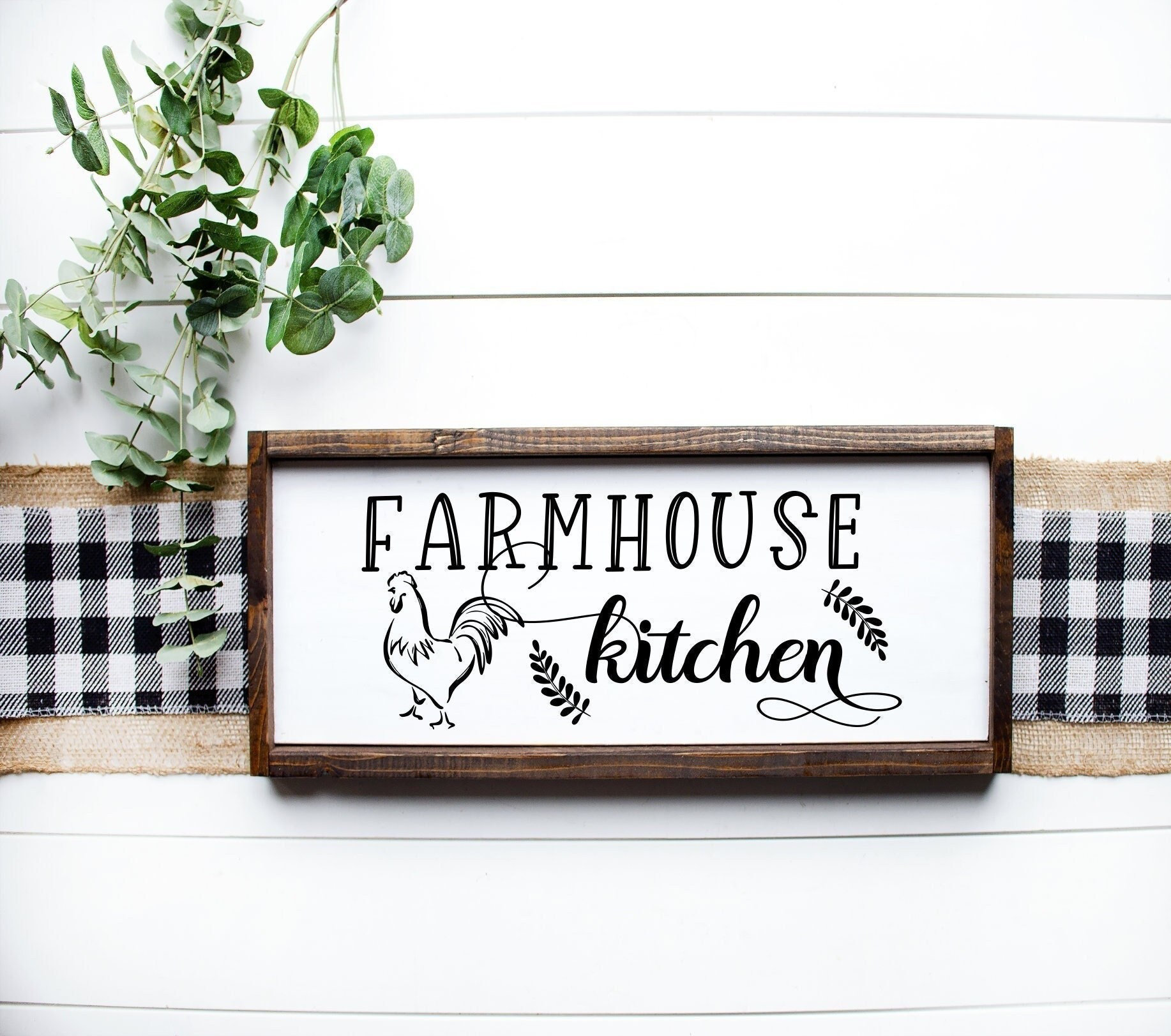 Farmhouse Kitchen With Rooster Design- DIGITAL SVG Art for Use With ...