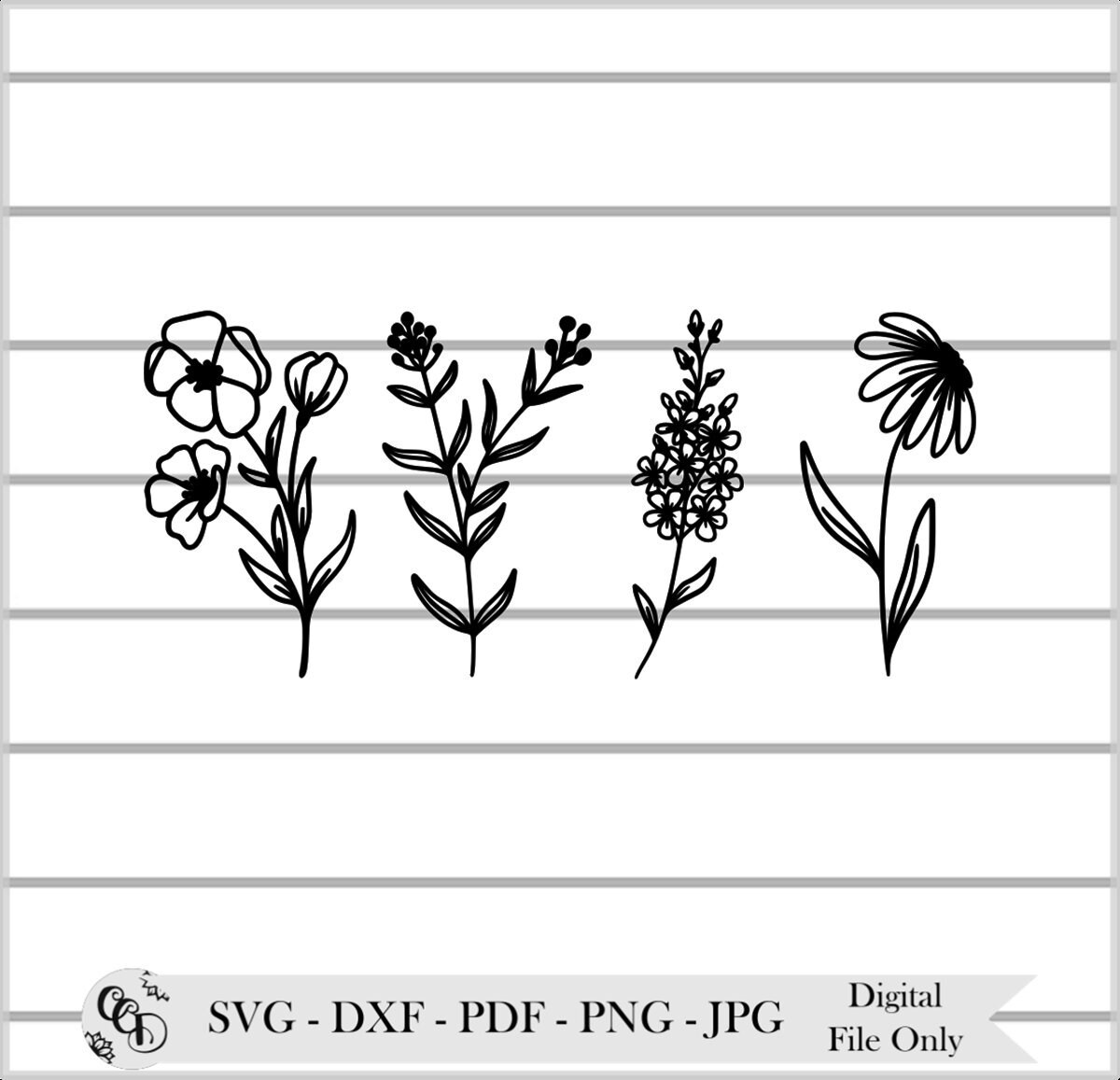 Summer Flower SVG Cut File Nature Country Floral SVG Boho - Etsy