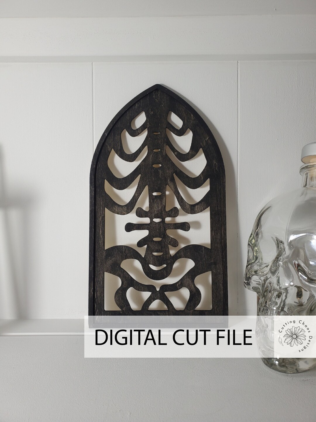 Skeleton Laser SVG, Arched Window Laser DXF File, Haunted Window ...