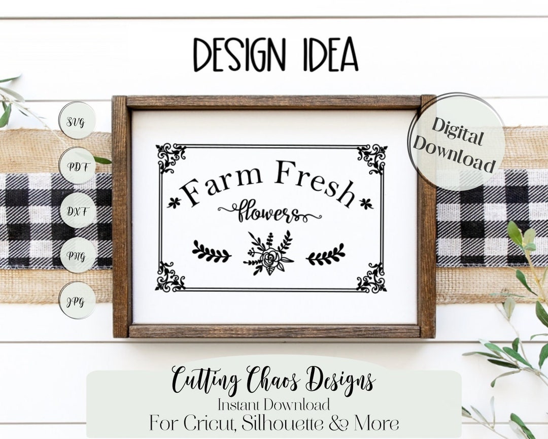 Farm Fresh Flowers Cut File DIGITAL SVG Art for Use With Cricut and ...