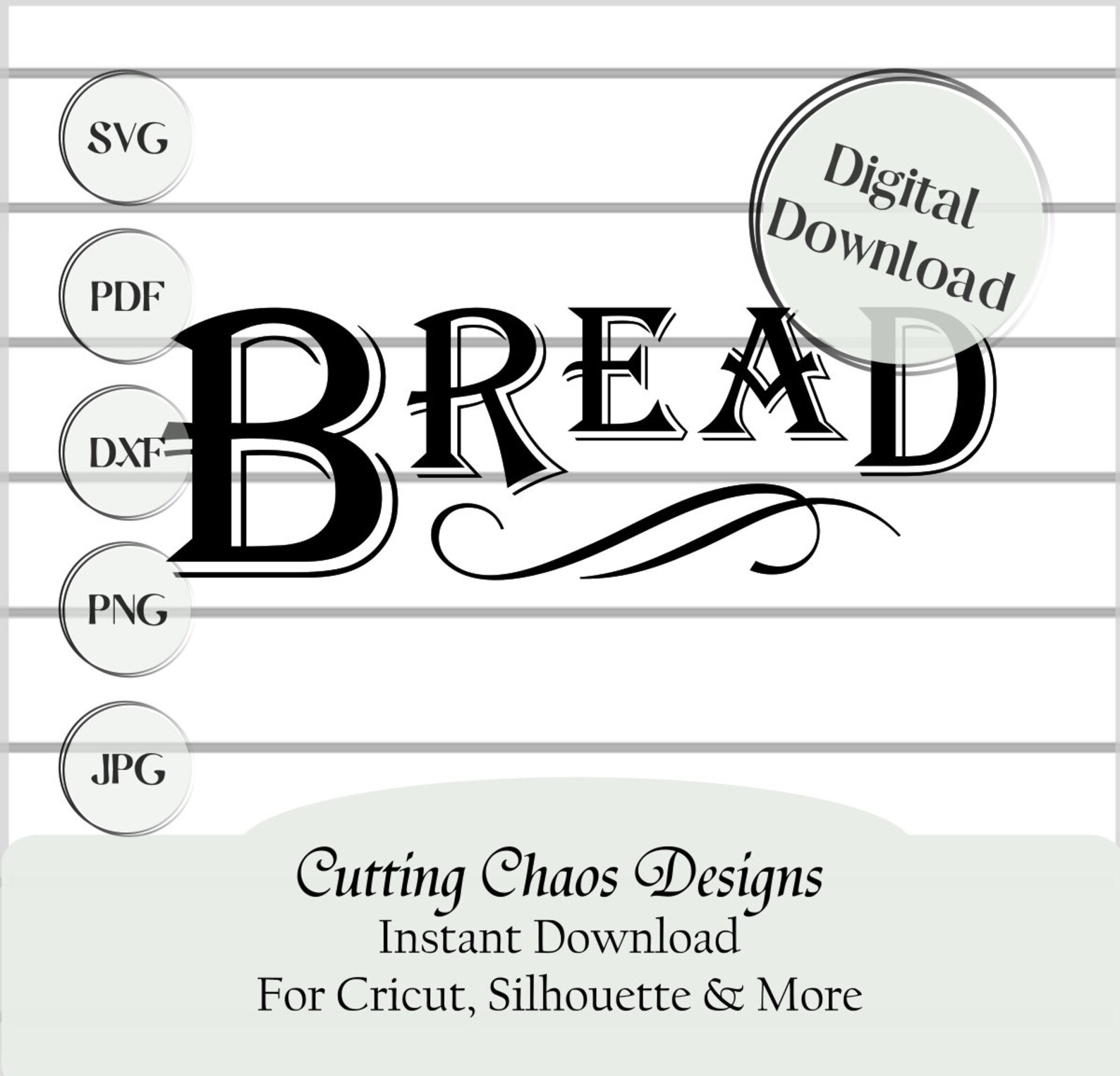 Bread Word Art SVG DIGITAL SVG Cut File for Use With Cricut - Etsy ...