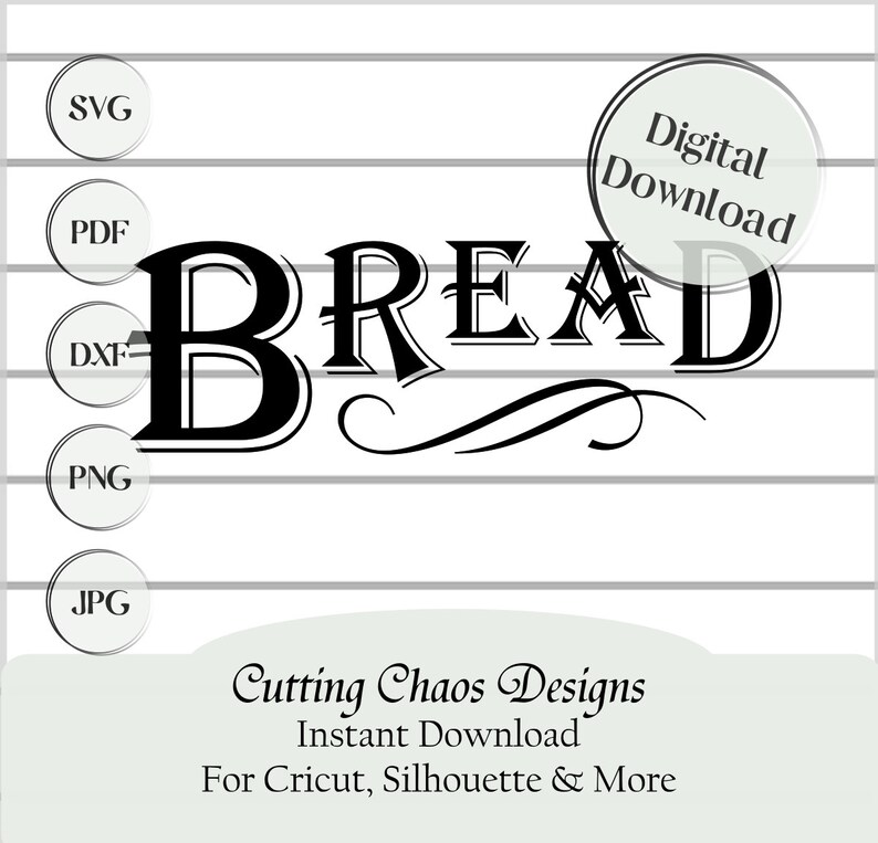 Bread Word Art SVG - DIGITAL SVG Cut File for Use With Cricut and ...