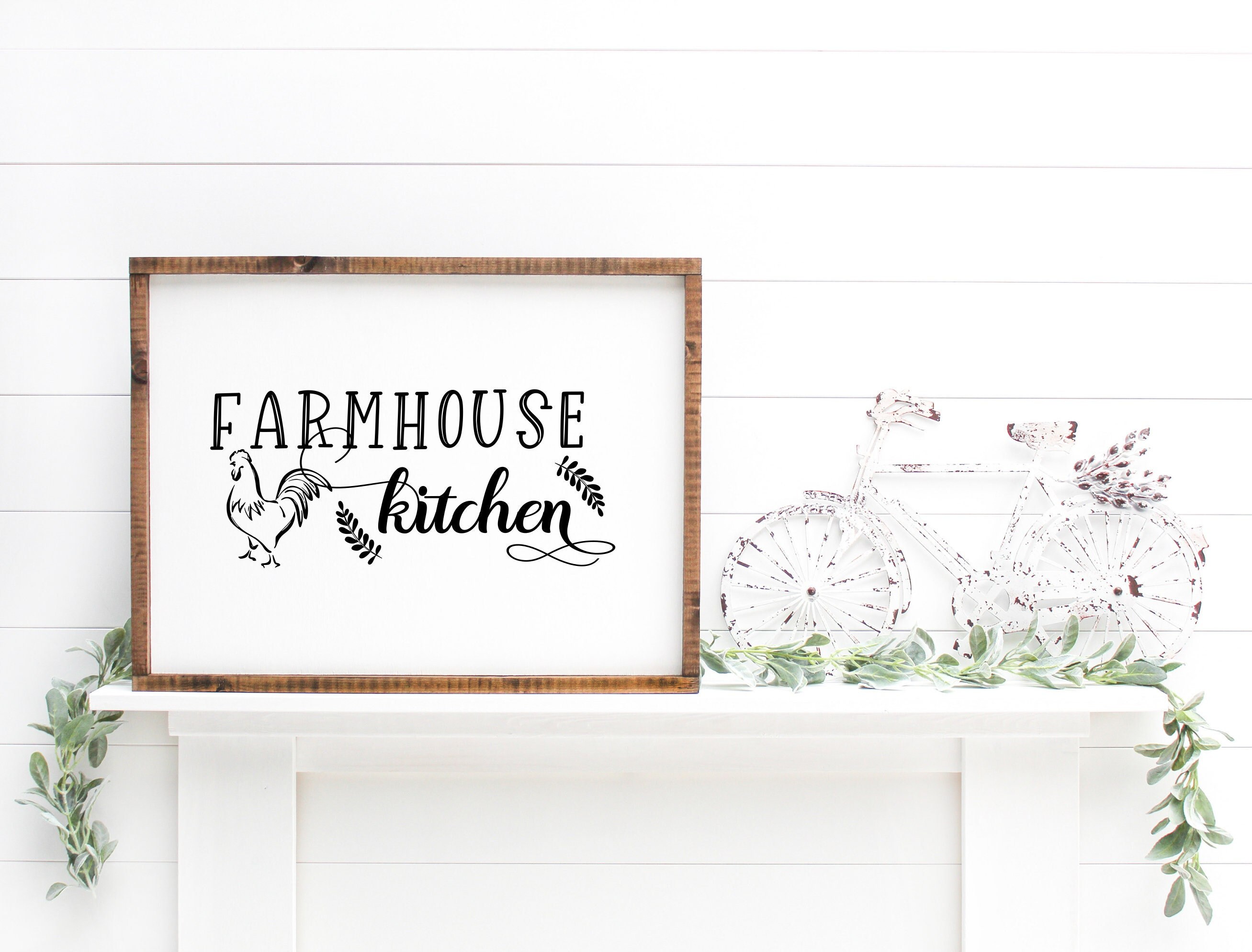 Farmhouse Kitchen With Rooster Design DIGITAL SVG Art for Use With ...