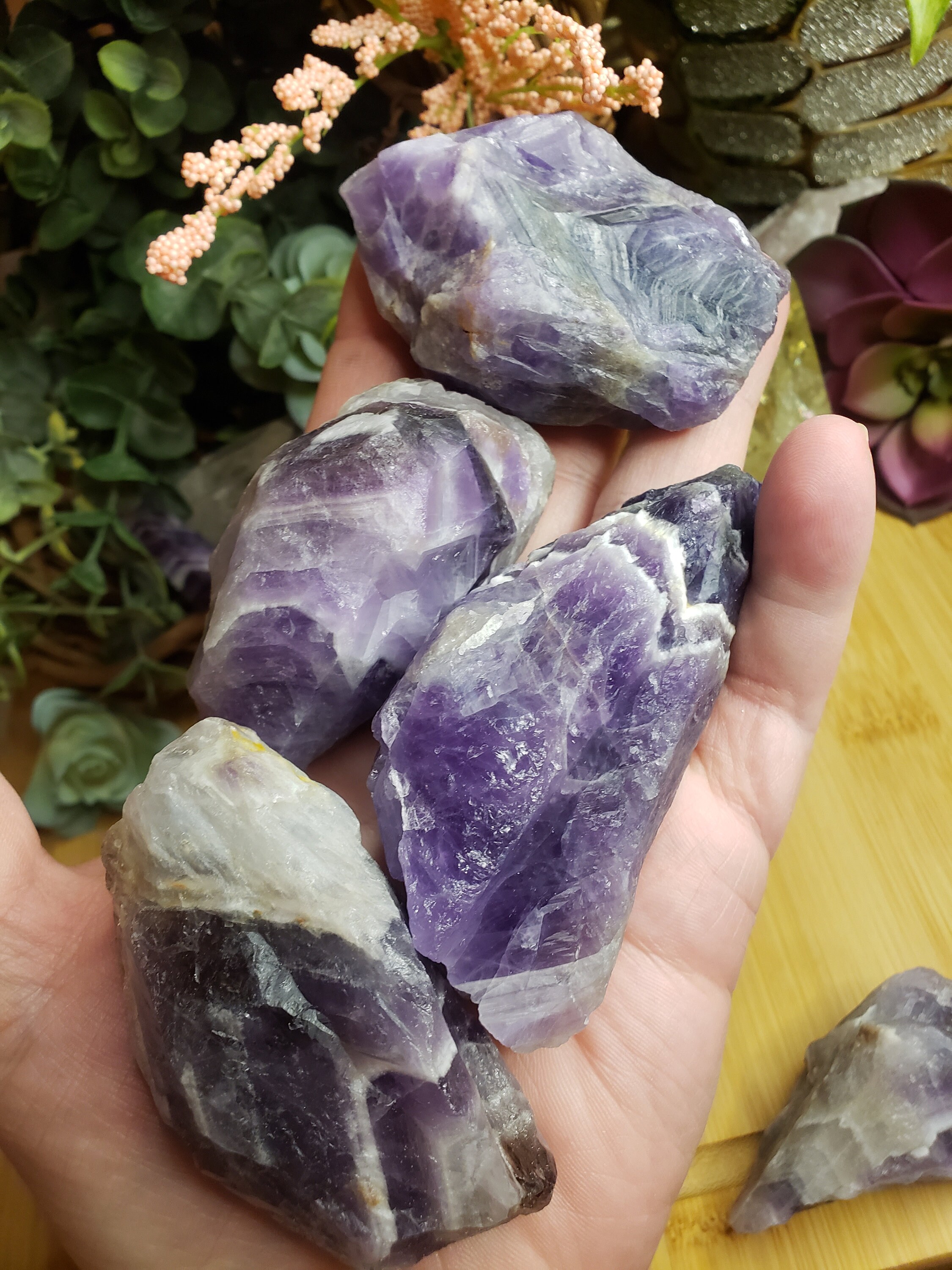 Medium Size Raw Chevron Amethyst Banded Amethyst Amethyst - Etsy