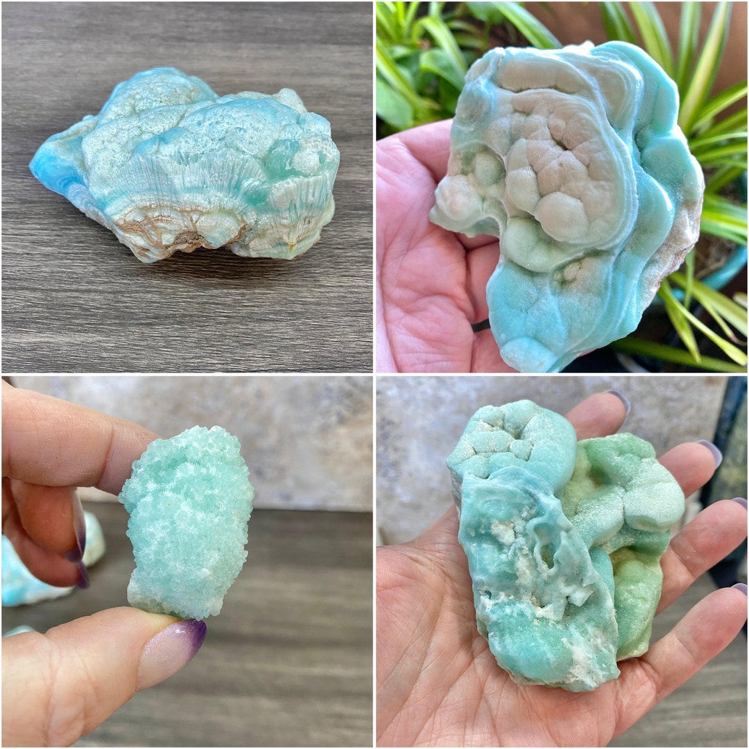 Raw Blue Aragonite Specimens Rough Blue Aragonite Beautiful Aragonite ...