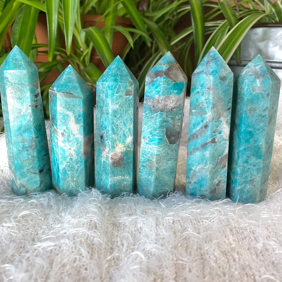 Amazonite Towers Amazonite Crystal Point Amazonite With Smoky Quartz Polished Amazonite Healing ...