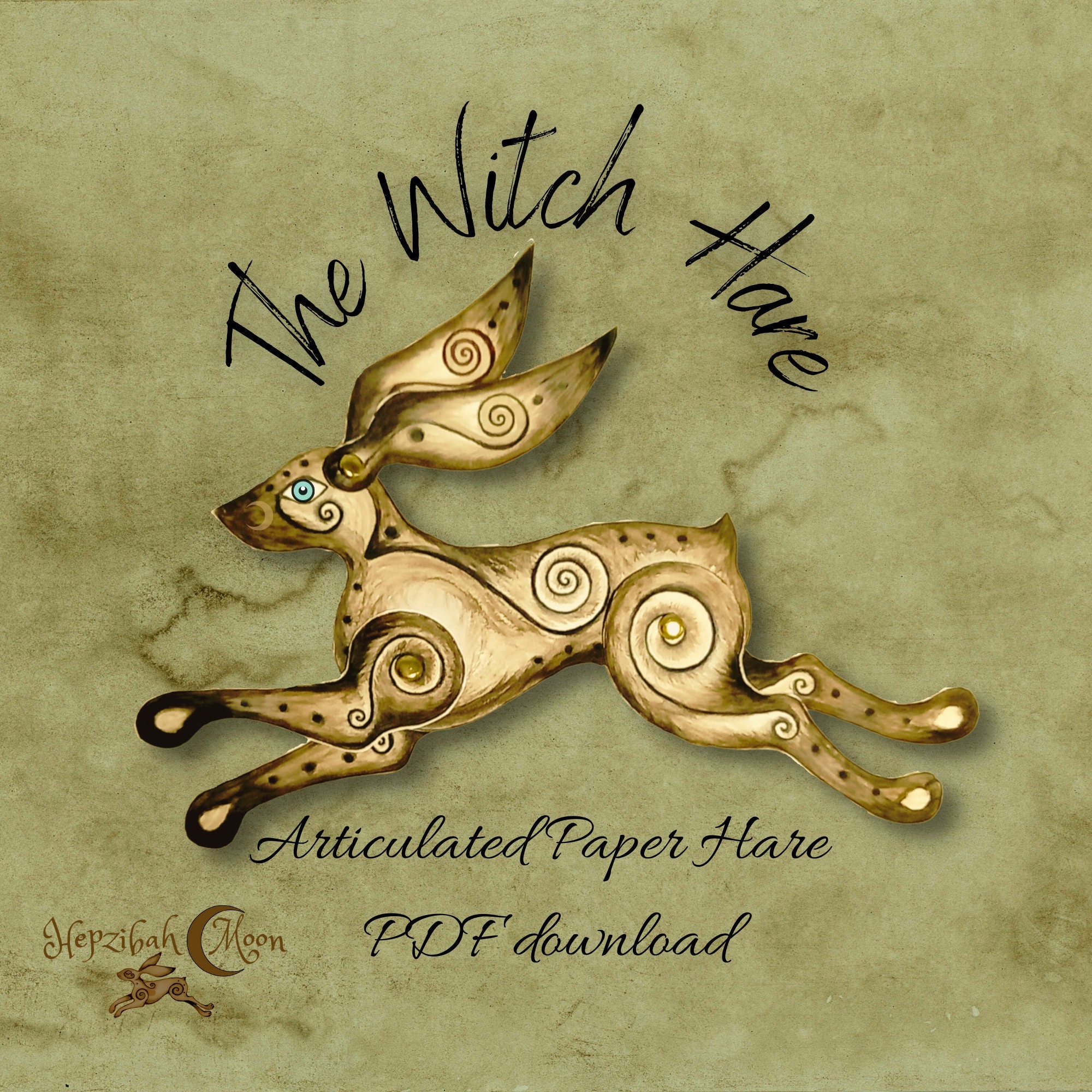 The Witch Hare. Articulated Paper Hare. Art Doll. Wiccan. Pagan. Folk ...