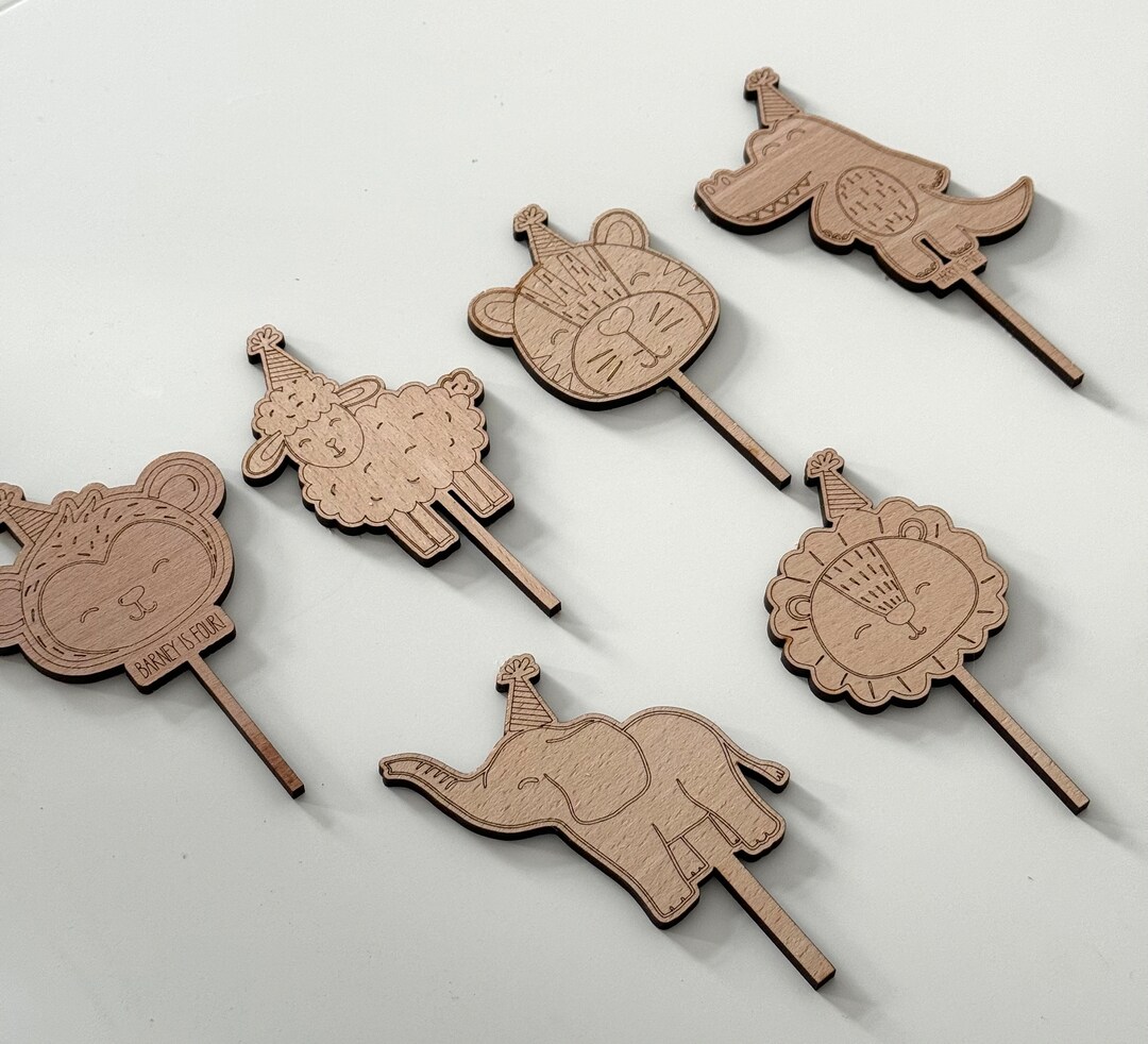 Animal Cake Toppers| Party Hat Animals| Animal Theme Birthday| Sheep ...