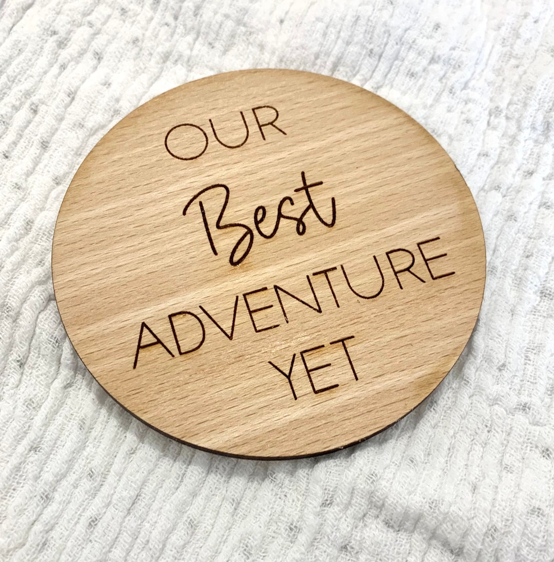Pregnancy Announcement Wooden Disc Personalised Baby Announcement Baby ...