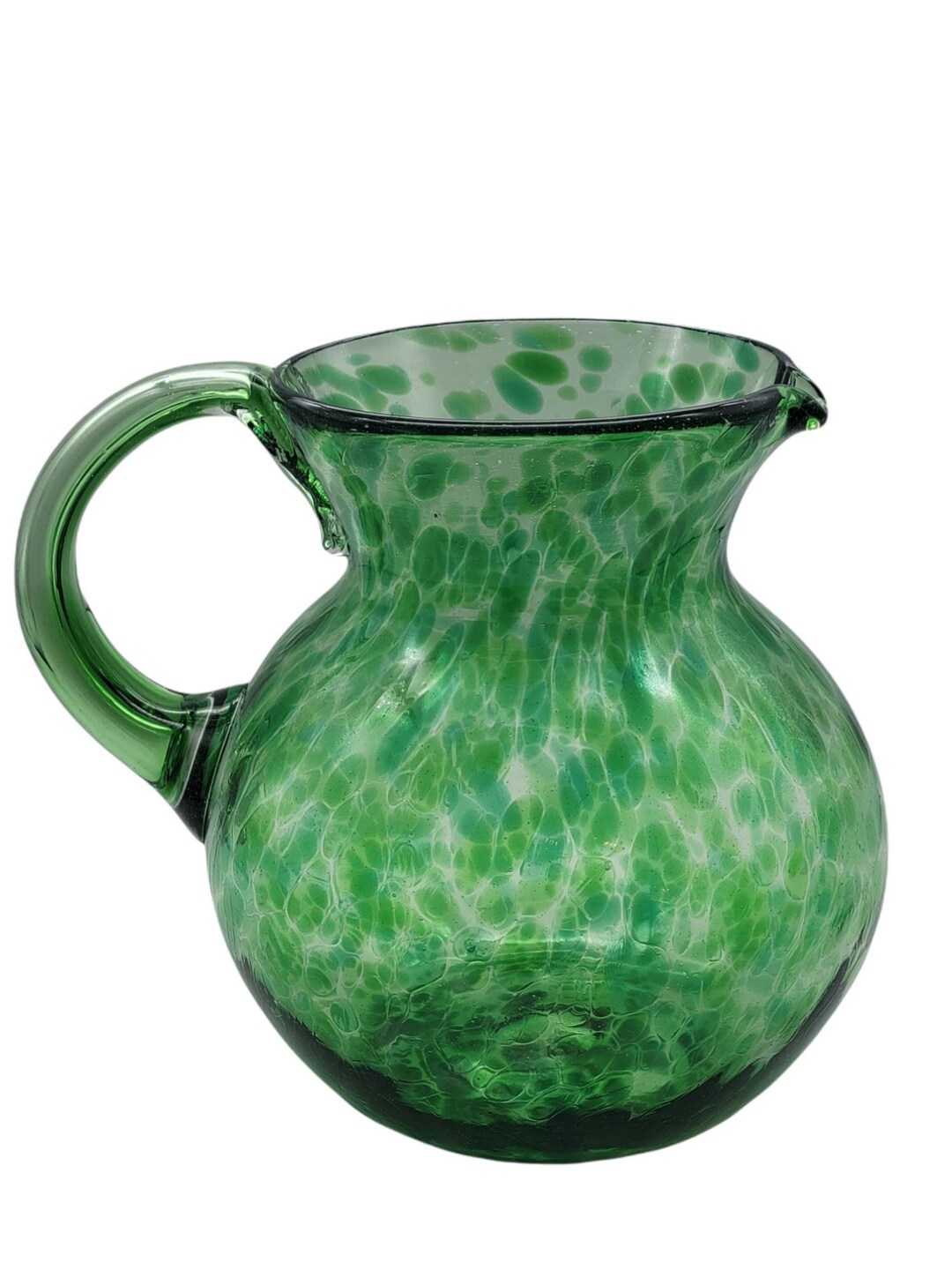 Vintage Green Speckled Splattered Glass Pitcher Beverage - Etsy