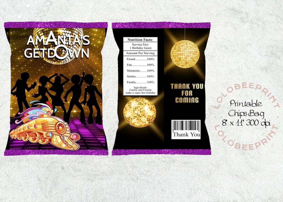 Disco Chips Bags, Soul Train Chips Bags, 70s Disco Party Chips Bags ...