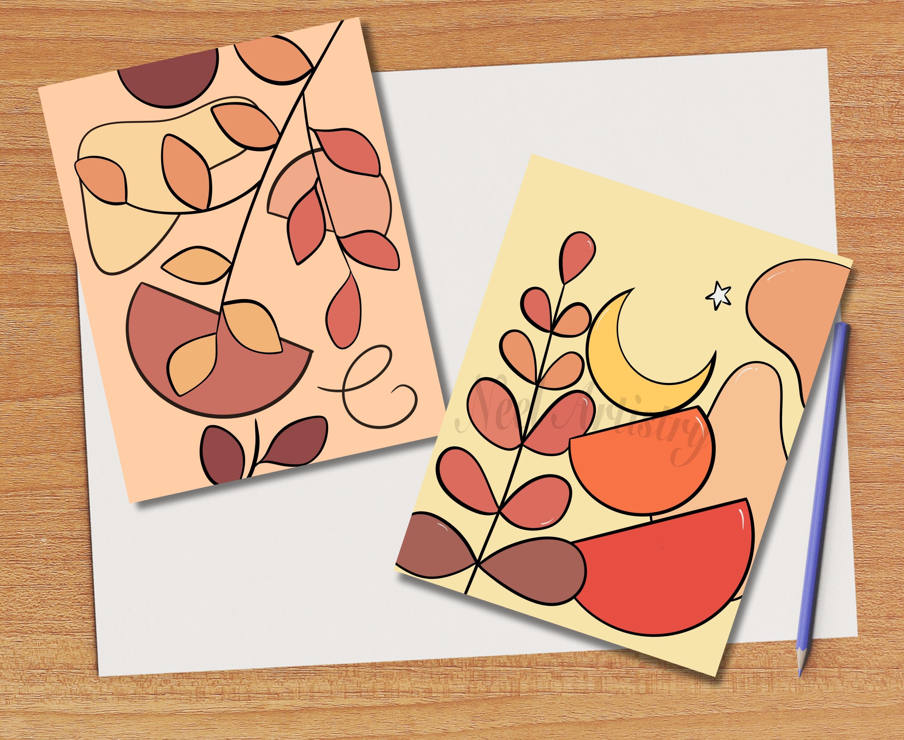 Boho Coloring Pages for Kids and Adults, Boho DIY Wall Art, Printable ...