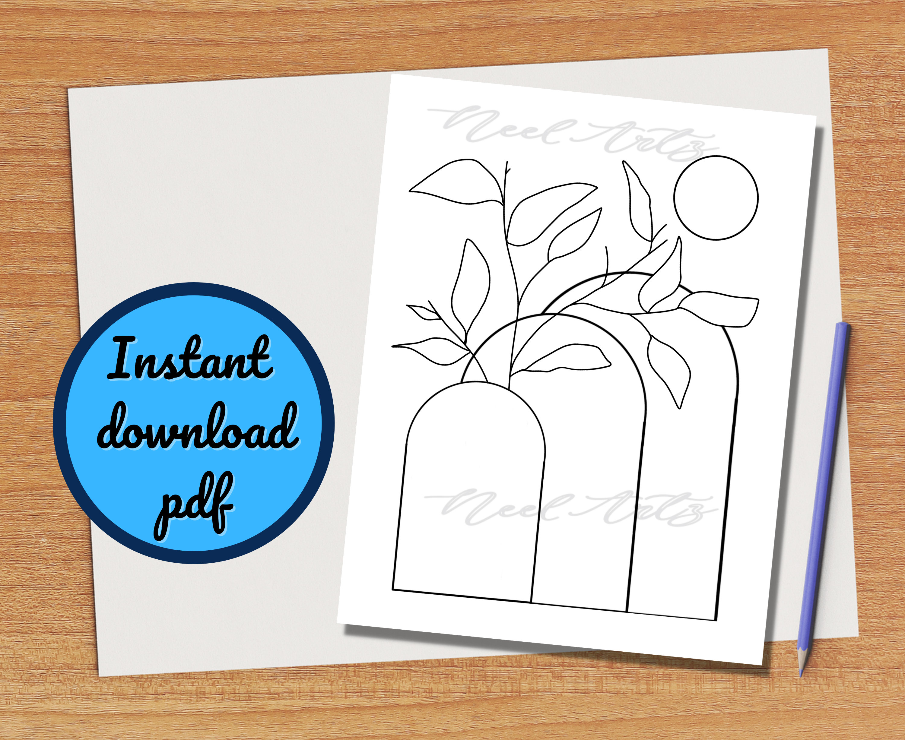 Boho Coloring Pages Procreate Coloring Pdf Boho DIY Wall | Etsy India