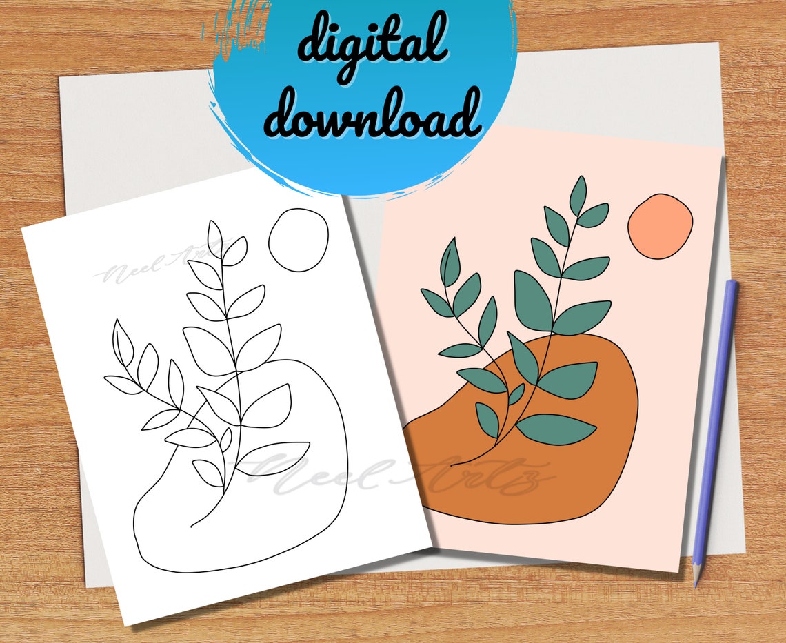 Boho Coloring Pages for Kids and Adults Boho DIY Wall Art - Etsy