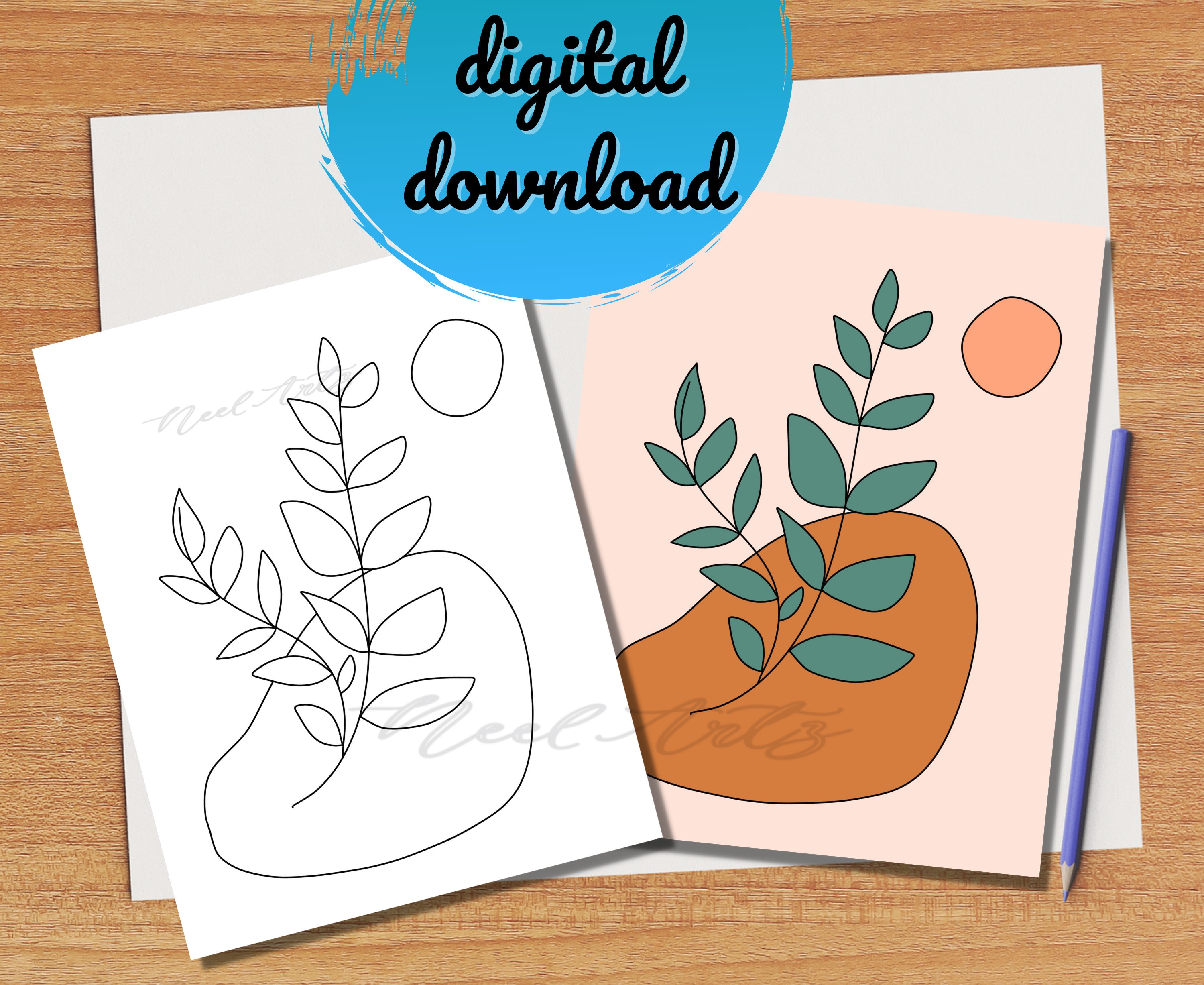 Boho Coloring Pages for Kids and Adults Boho DIY Wall Art - Etsy