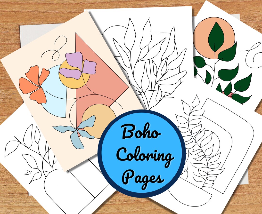 Boho Coloring Pages, Procreate Coloring Pdf, Boho DIY Wall Art ...