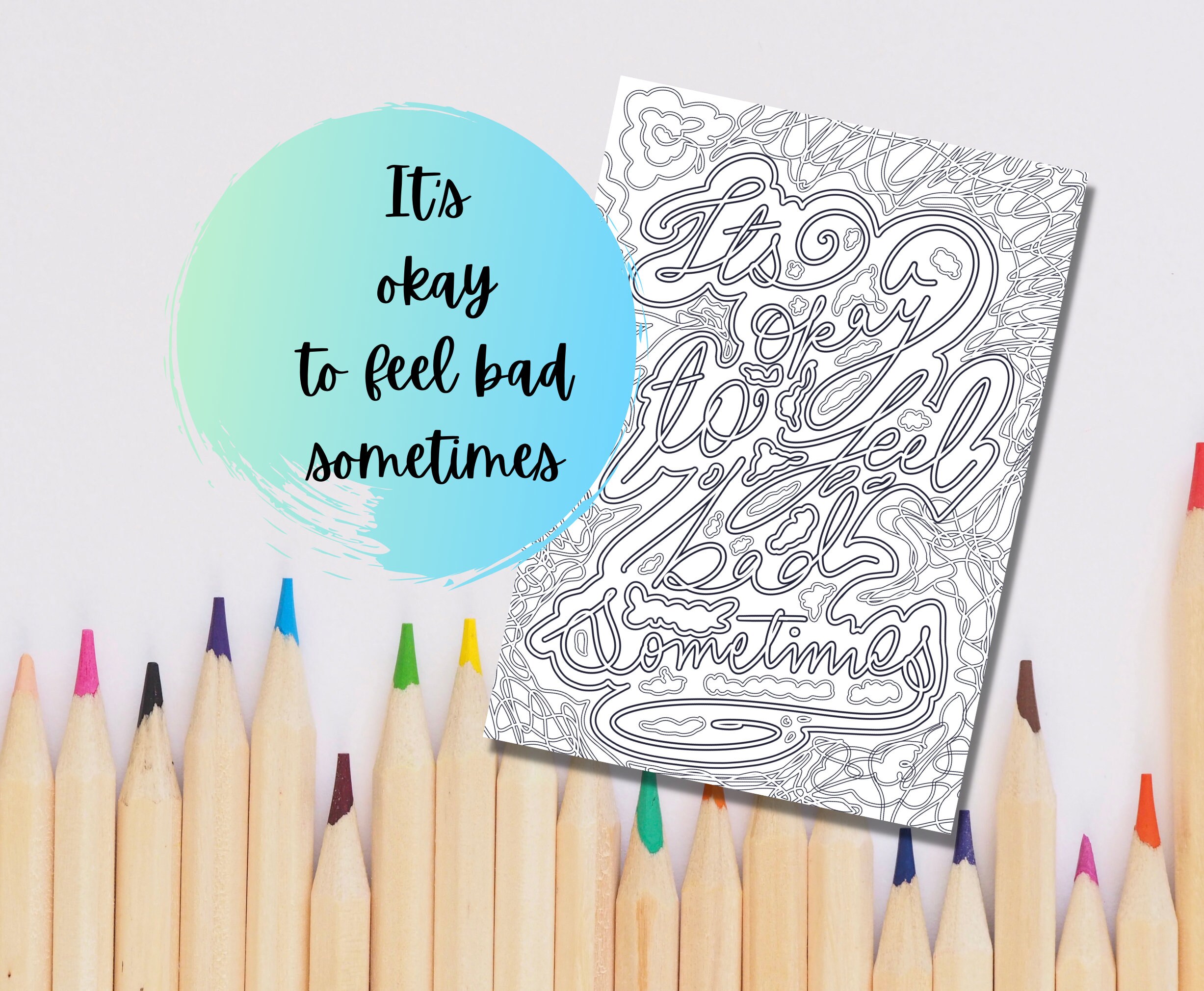 Stress Relief Quotes Coloring Pages for Adults, Self Care Adults ...