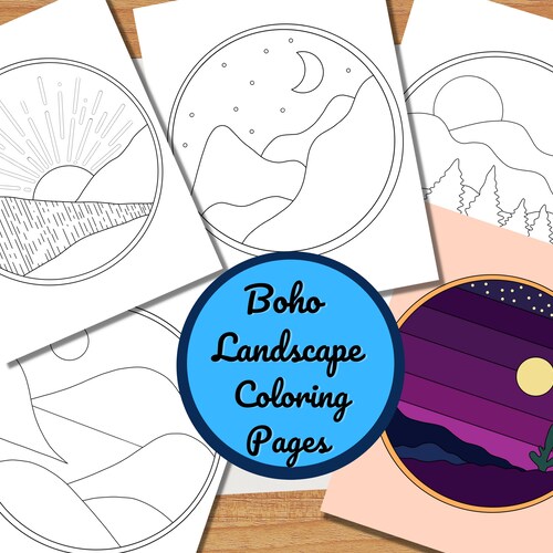 Boho Coloring Pages for Kids and Adults Boho DIY Wall Art - Etsy