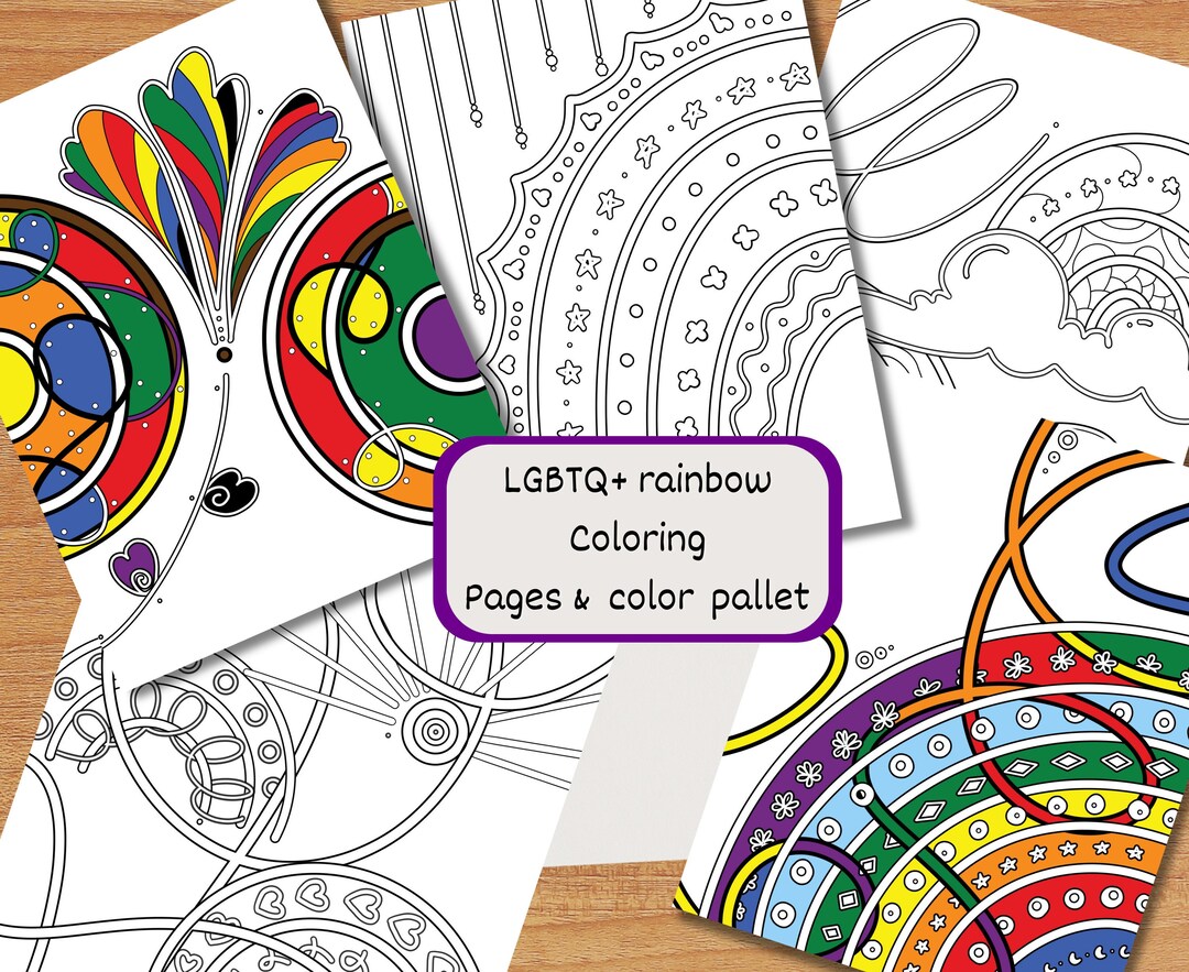 Pride Coloring Pages, LGBT Pattern Coloring Pages, Digital Coloring ...