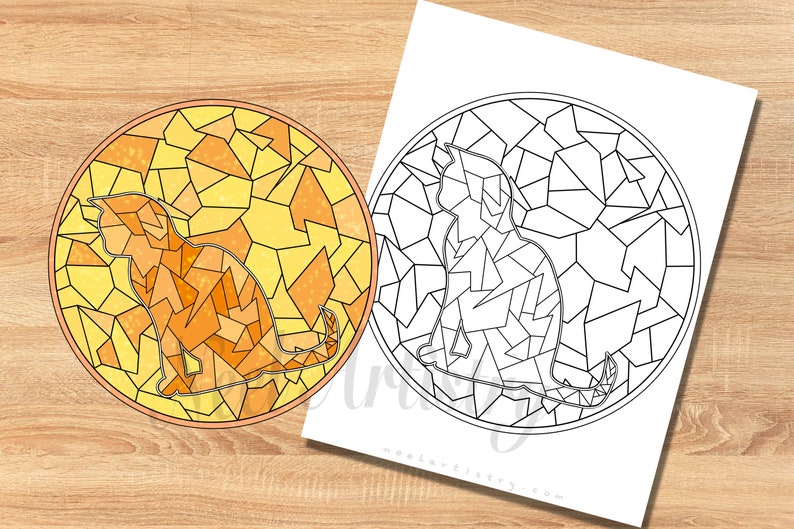 Printable Mosaic Coloring Pages for Adults Kaleidoscope - Etsy