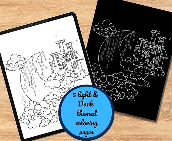 Light and Dark Mode Coloring Pages Halloween Doodle Coloring - Etsy
