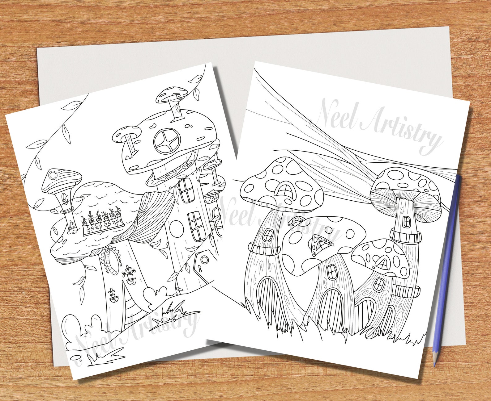 Mushroom Fairy House Coloring Pages, Magic Mushroom Printable Sheets ...