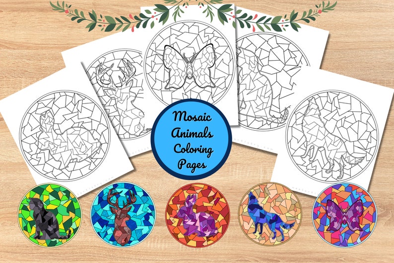 Printable Mosaic Coloring Pages for Adults Kaleidoscope - Etsy