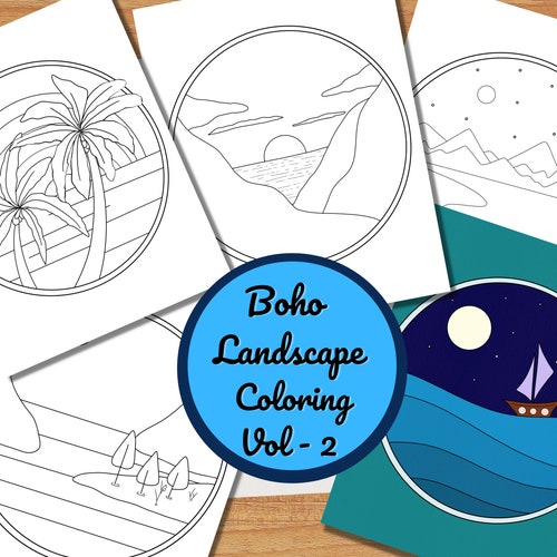 Boho Coloring Pages for Kids and Adults Boho DIY Wall Art - Etsy