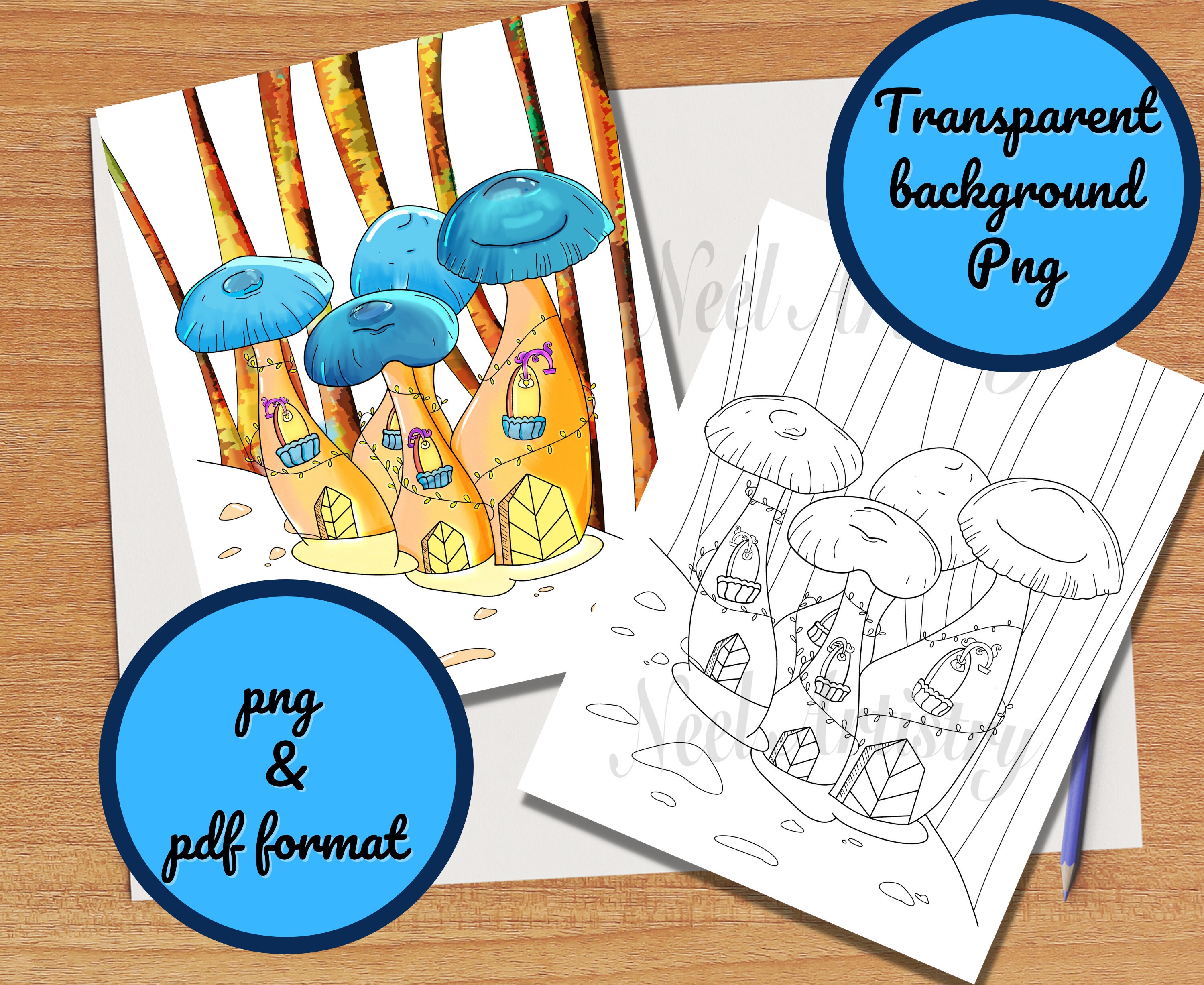 Mushroom Fairy House Coloring Pages, Magic Mushroom Printable Sheets ...