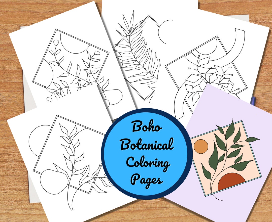 Boho Botanical Coloring Book, Fall Coloring Pages, Procreate Coloring ...