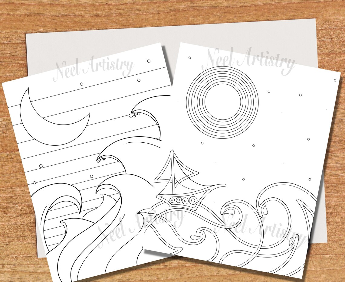 Rainbow Coloring Pages, Printable Abstract Line Art, Boho Rainbow ...