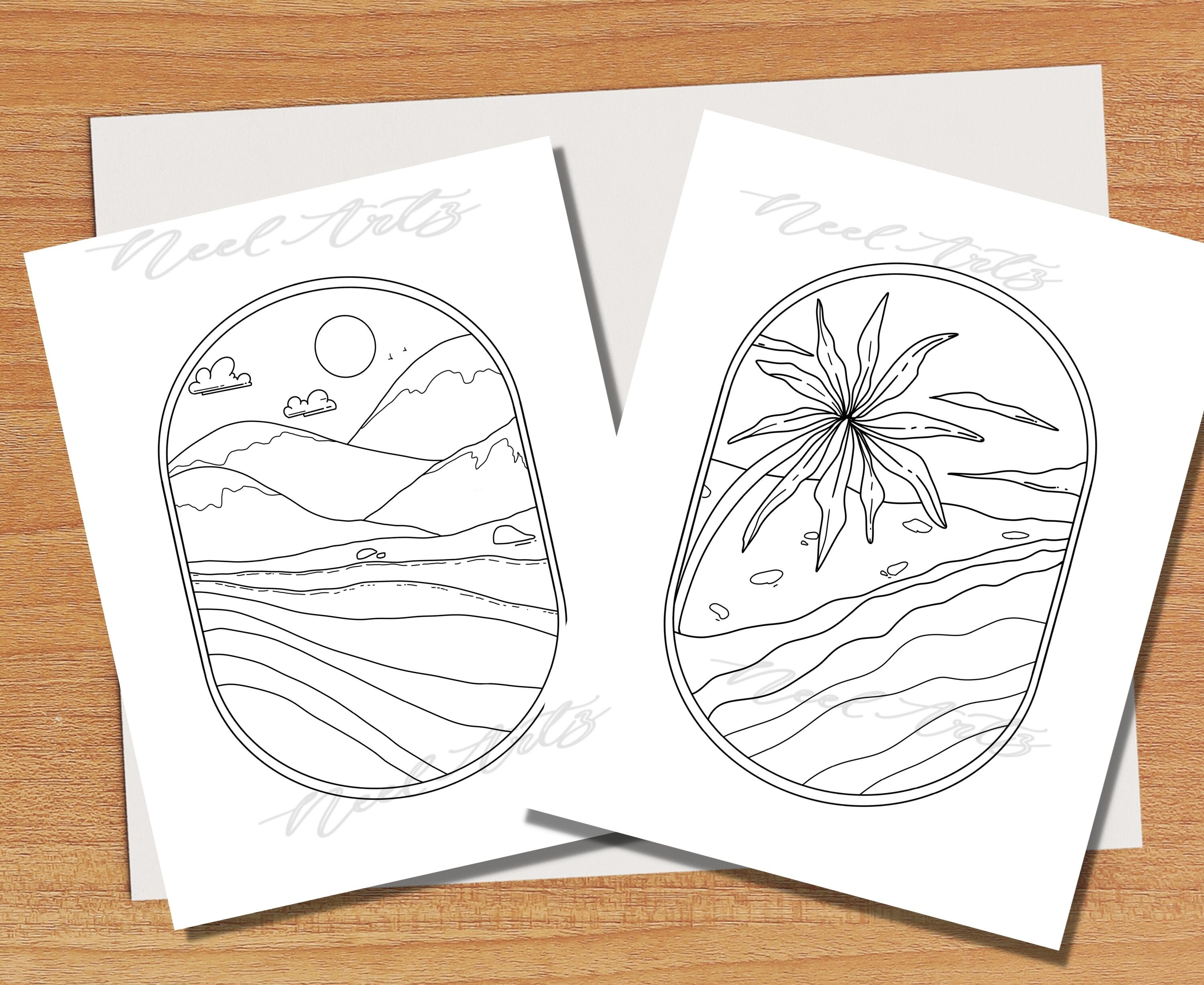 Boho Summer Coloring Pages Boho DIY Wall Art Printable Adult - Etsy