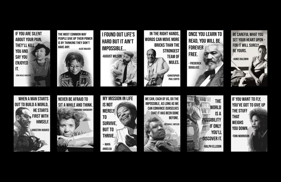 Black Authors Inspirational Quote Posters: Classroom & Home Decor ...