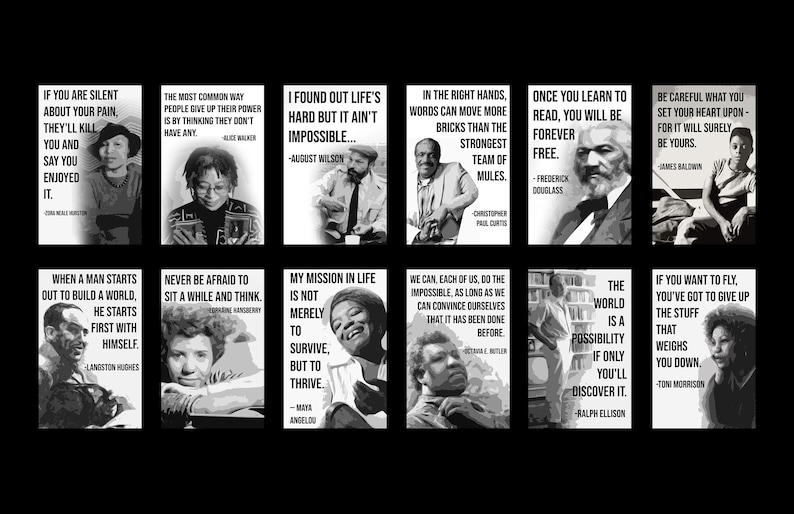 Black Authors Inspirational Quote Posters: Classroom & Home Decor ...