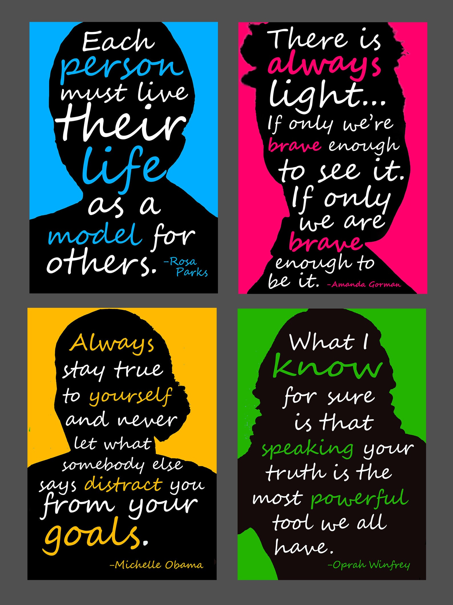 Black Women Inspirational Quotes 11x17 And 8 5x11 Poster Set For
