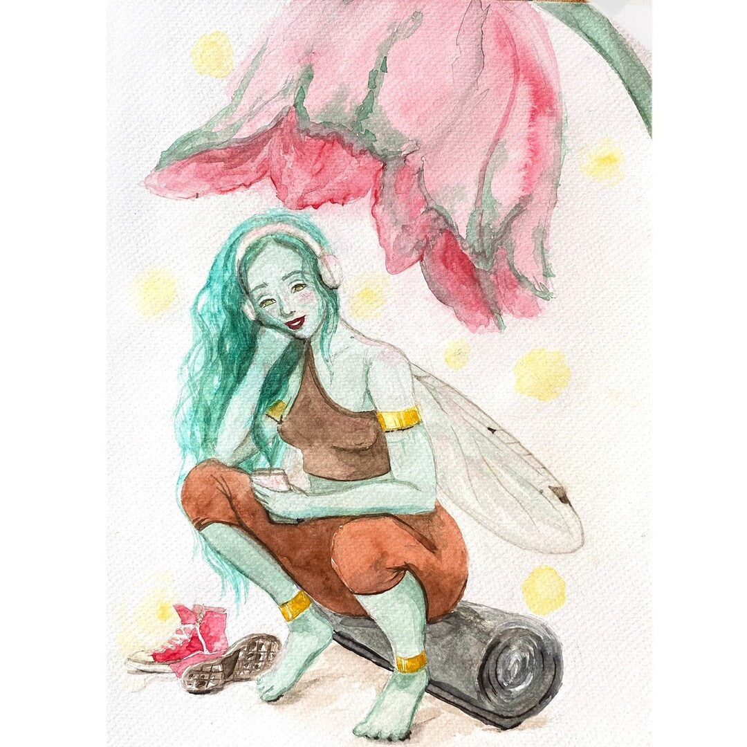 Pixie Fairy Original Art Watercolor Painting 9.5 by 7 - Etsy