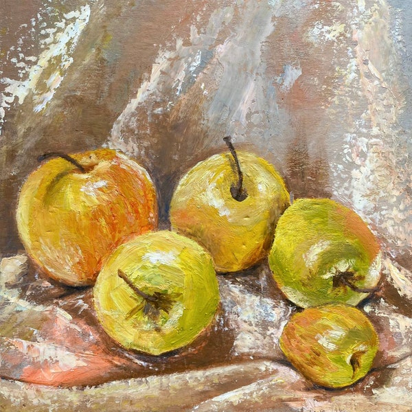 Apple Oil Painting - Etsy
