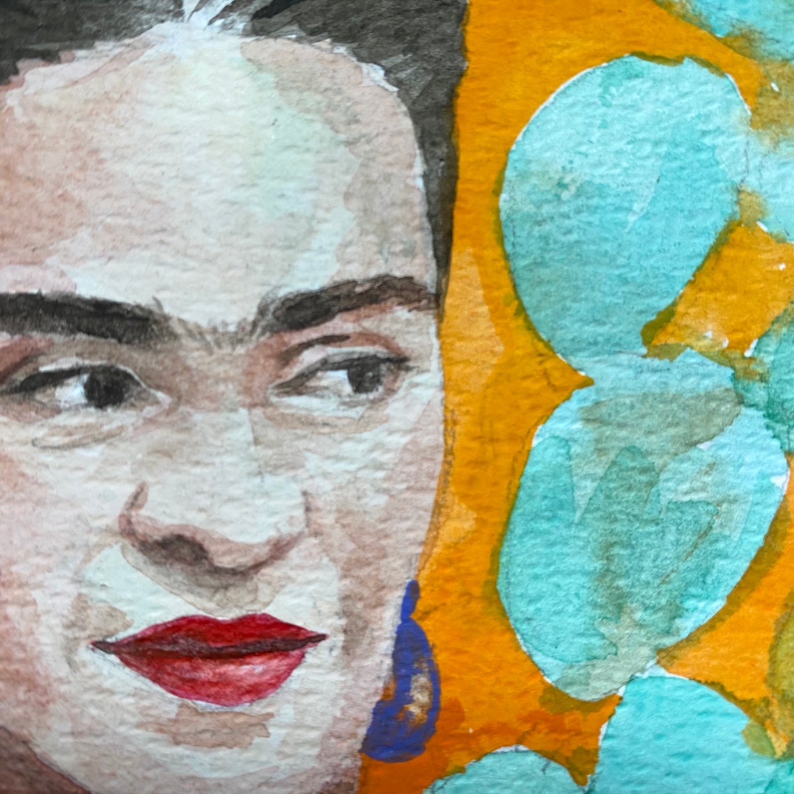 Frida Kahlo Cactus Original Watercolor Painting - Etsy