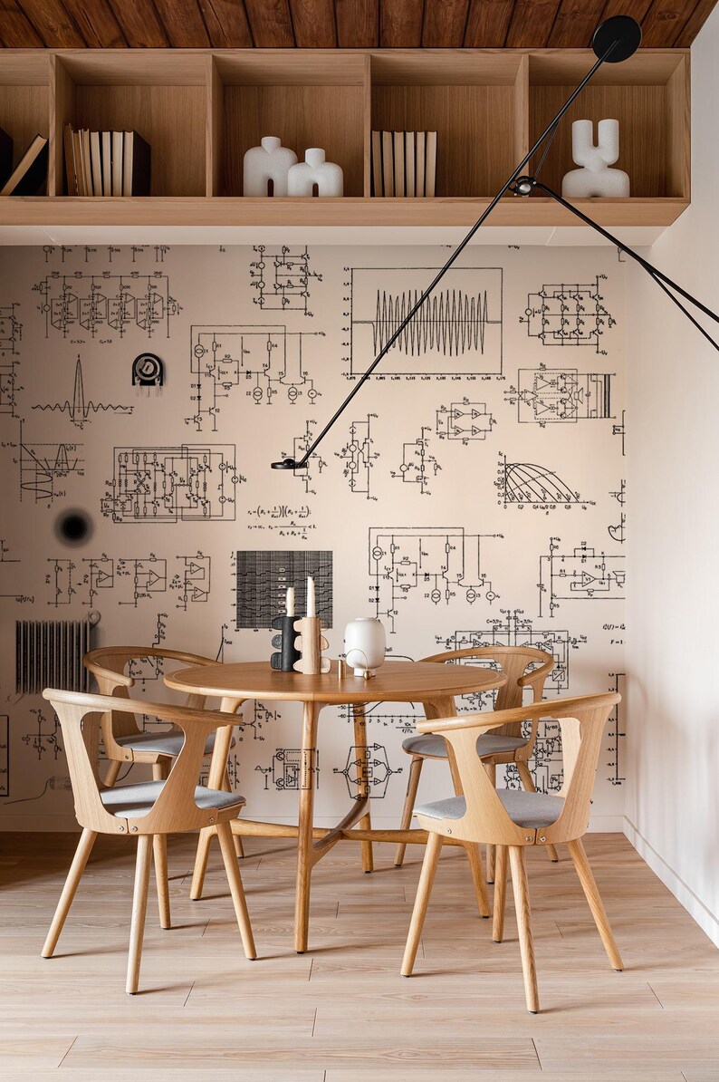 Wallpapers Radio Scheme , Geometric Wallpapers, Removable Wallpapers - Etsy