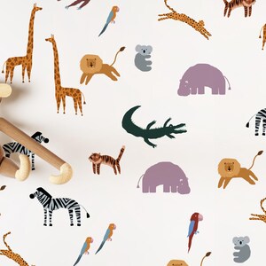 Cute Wallpapers Zoo, Nursery Wallpapers. Peel and Stick Wallpaper. Gift ...