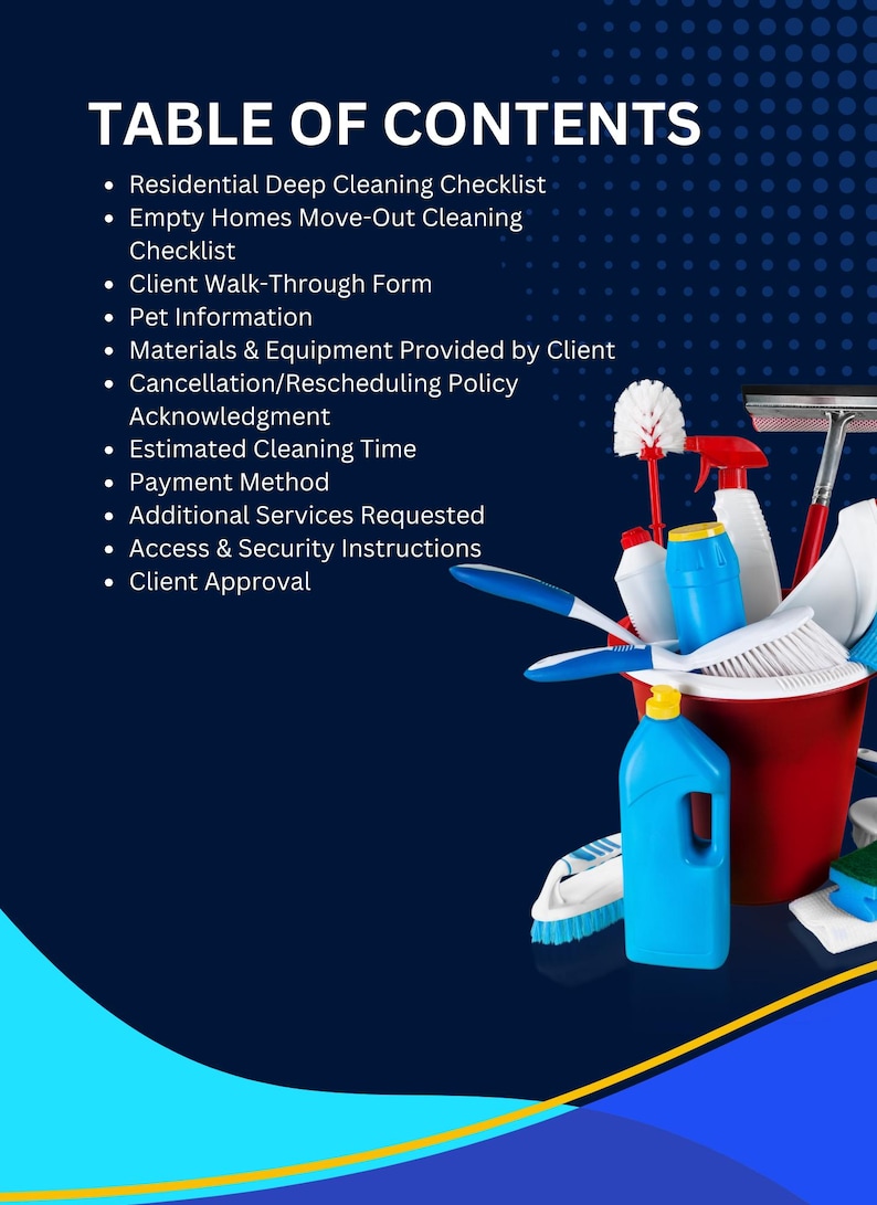 Cleaning Business Toolkit Deep Clean Move Out Forms Client Walk Through ...