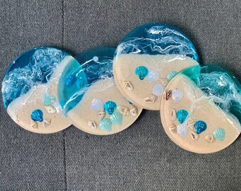 Resin Beach Coasters | Etsy