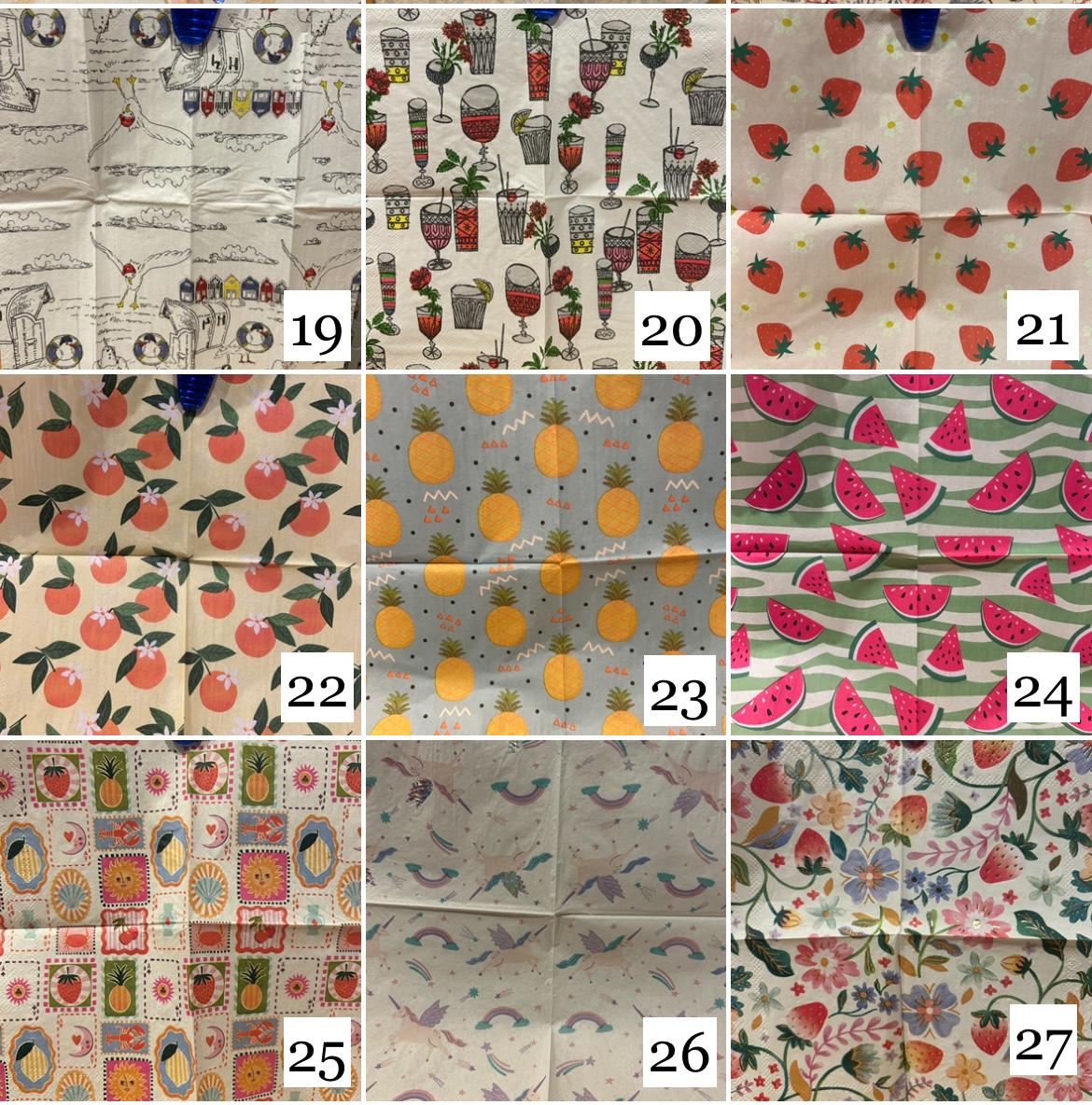 Napkins for Decoupage, Lots of Prints Including Ocean, Coastal, Holiday ...