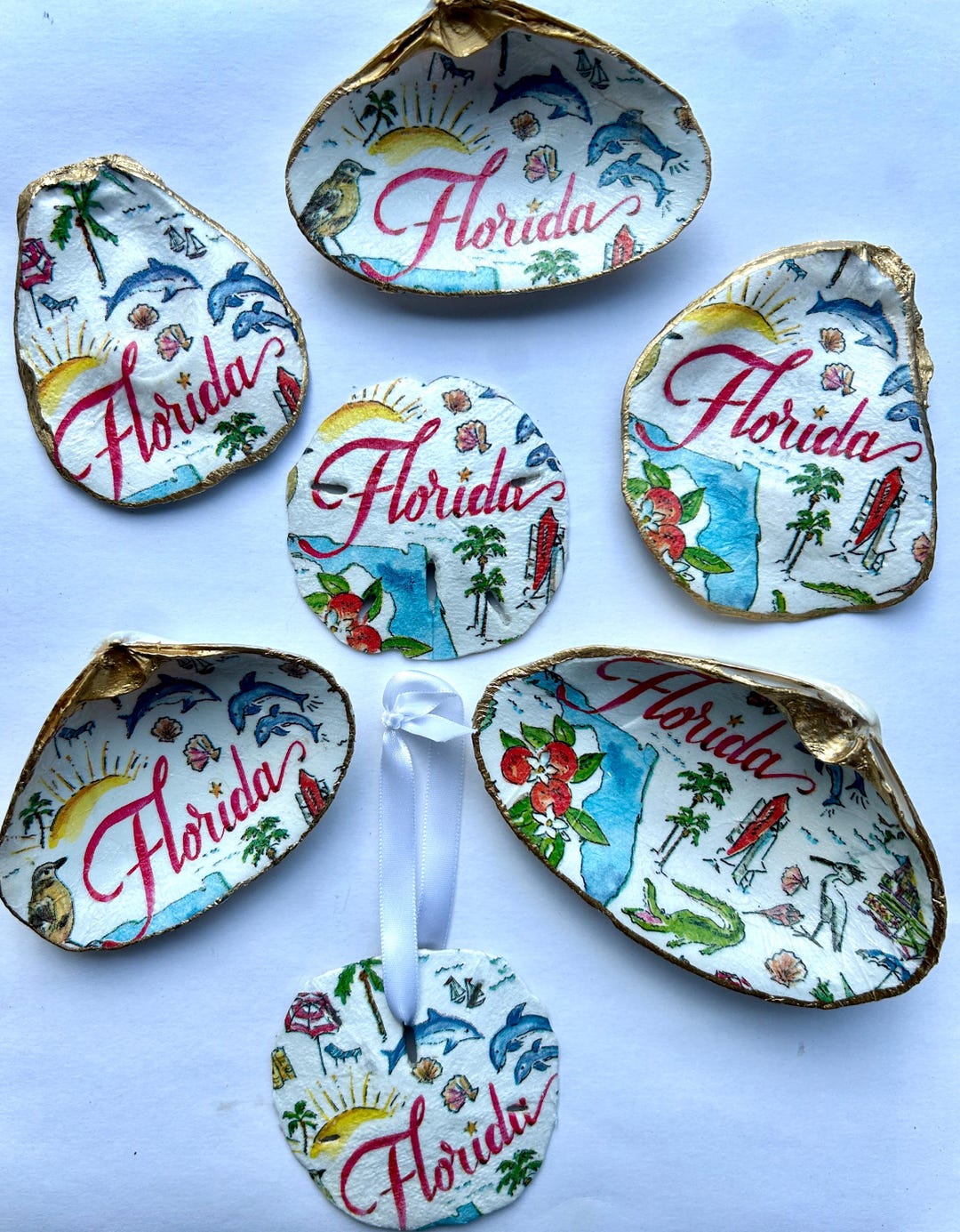 Florida-themed Decorative Shell for Gifts, Bachelorette Party Favors ...