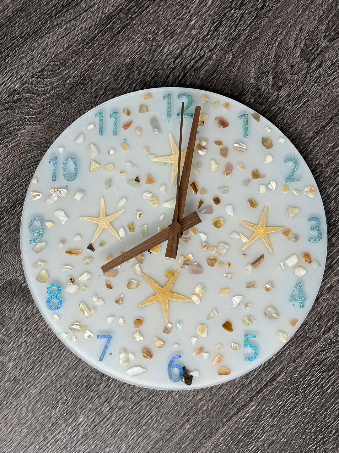 Blue Beach Clock. Keep Time With Wall Hanging Beachy Theme Clock ...