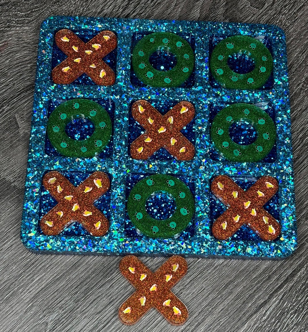 Pond Animal Tic Tac Toe Board Game Set With X and O Game Pieces. Fish ...