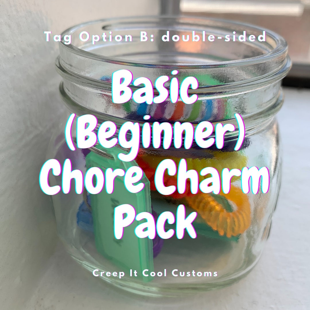 Basic beginner Chore Charm Pack Tag Option B: Double-sided Task Tags ...