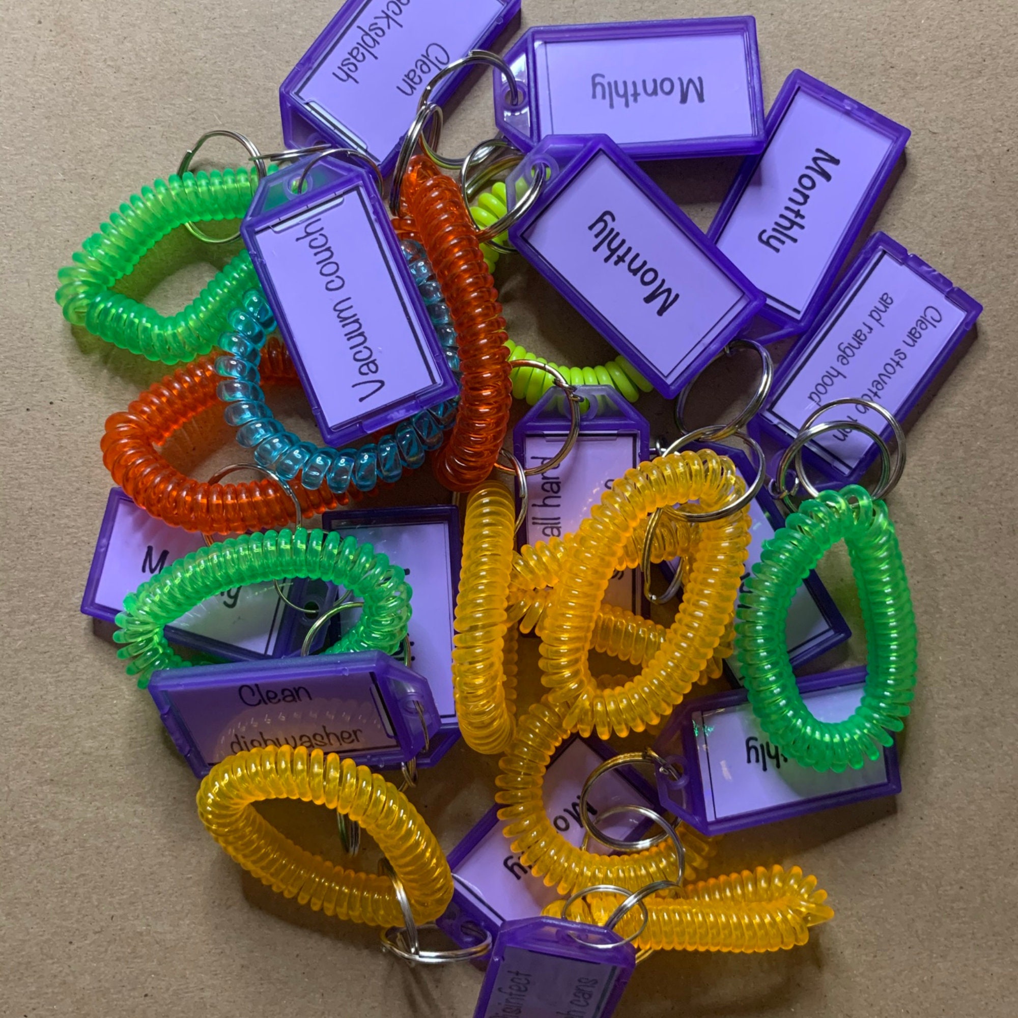 Basic beginner Chore Charm Pack Tag Option B: Double-sided Task Tags ...